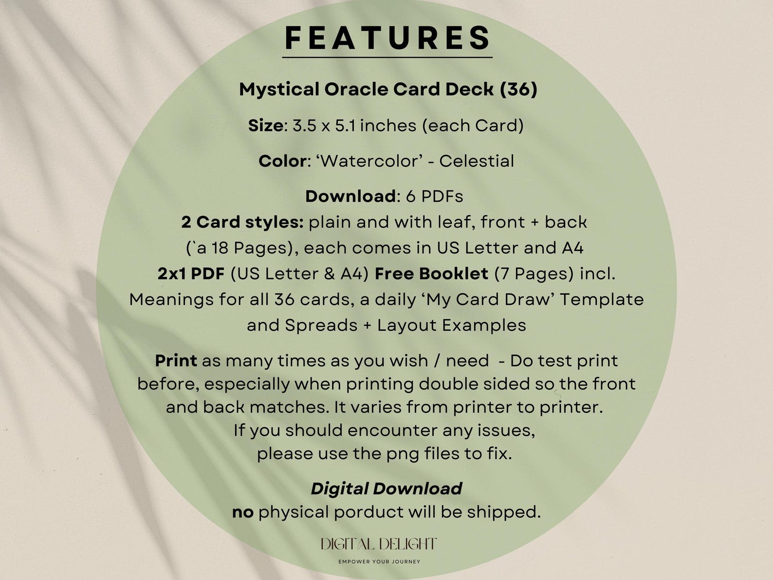 Mystical Oracle Card Deck | Watercolor Design, Free Booklet (digital ...