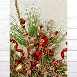 Red Truck Christmas Tree Topper, Elegant Tree Topper, Designer Ribbon ...