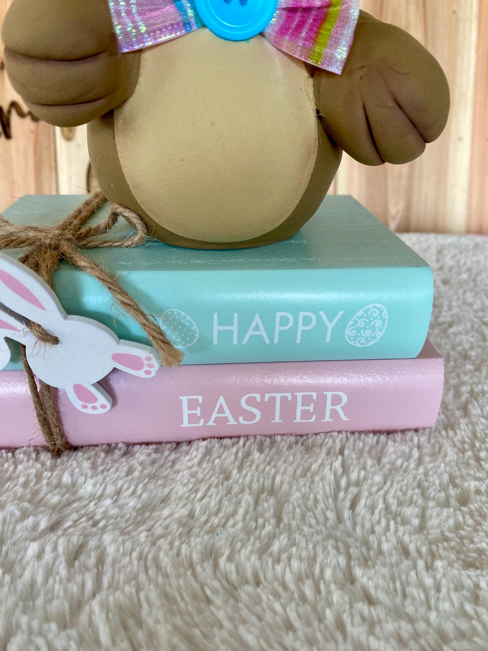 Easter Bunny Centerpiece, Clay Bunny Easter Decoration, Easter Home Decor, Easter Bunny Decor ...