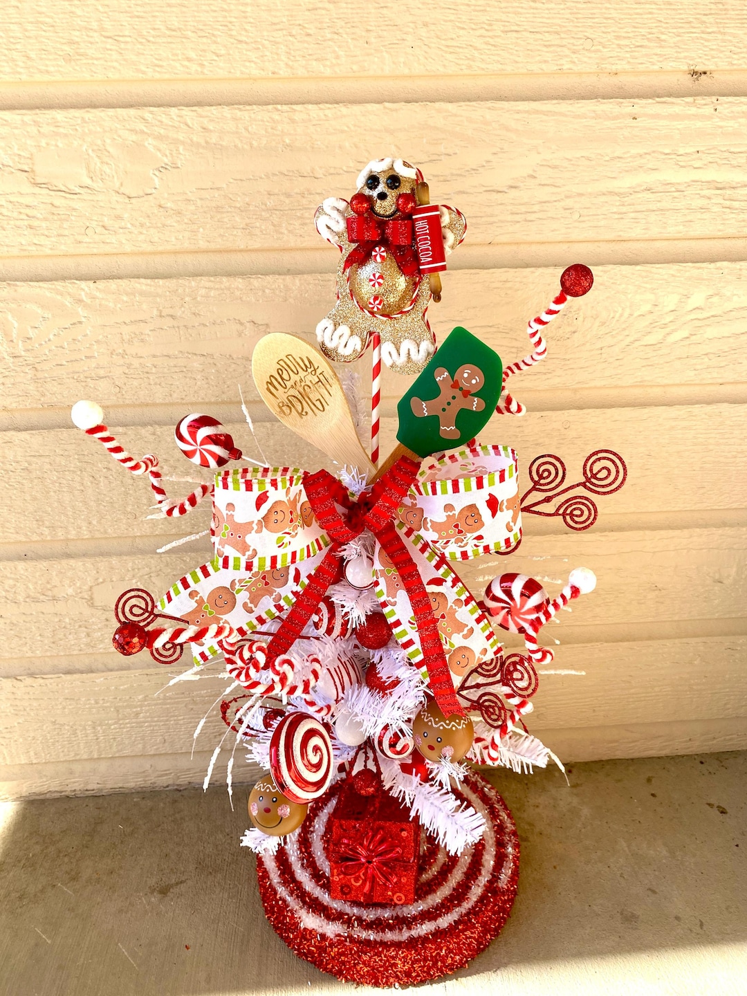 Gingerbread Holiday Decor Mini Christmas Tree, Gingerbread Themed ...