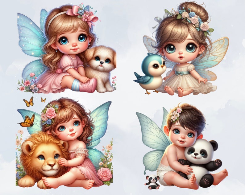 50 Fairy With Animals Clipart PNG - Animal, Fairy Clip Art- Printable ...
