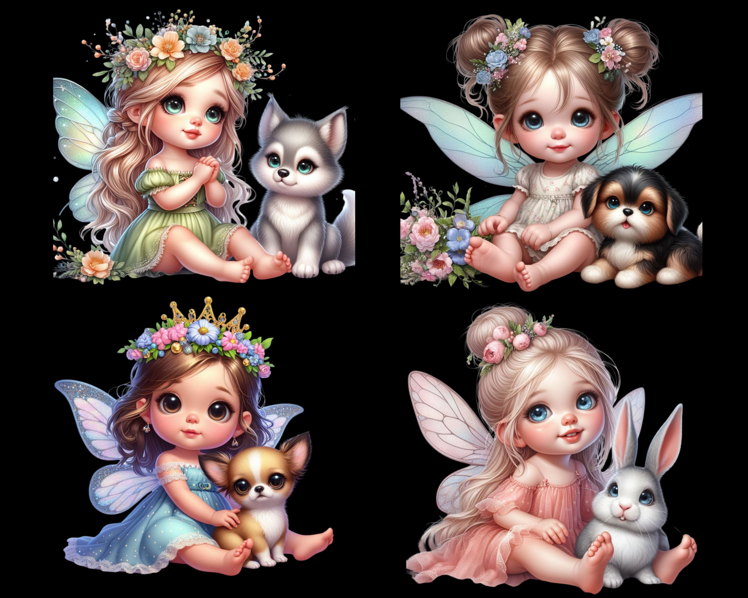 50 Fairy With Animals Clipart PNG - Animal, Fairy Clip Art- Printable ...