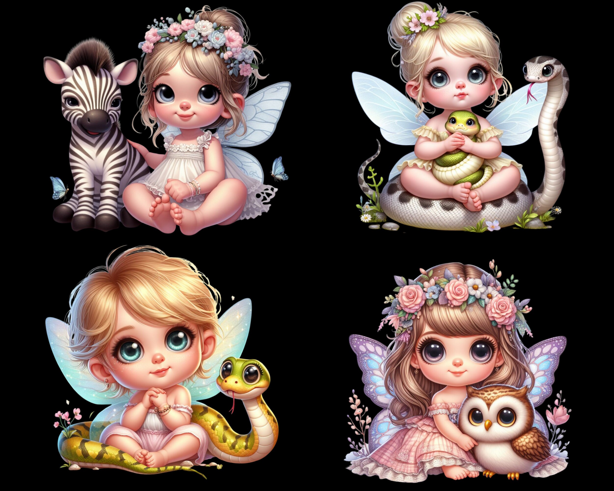 50 Fairy With Animals Clipart PNG - Animal, Fairy Clip Art- Printable ...