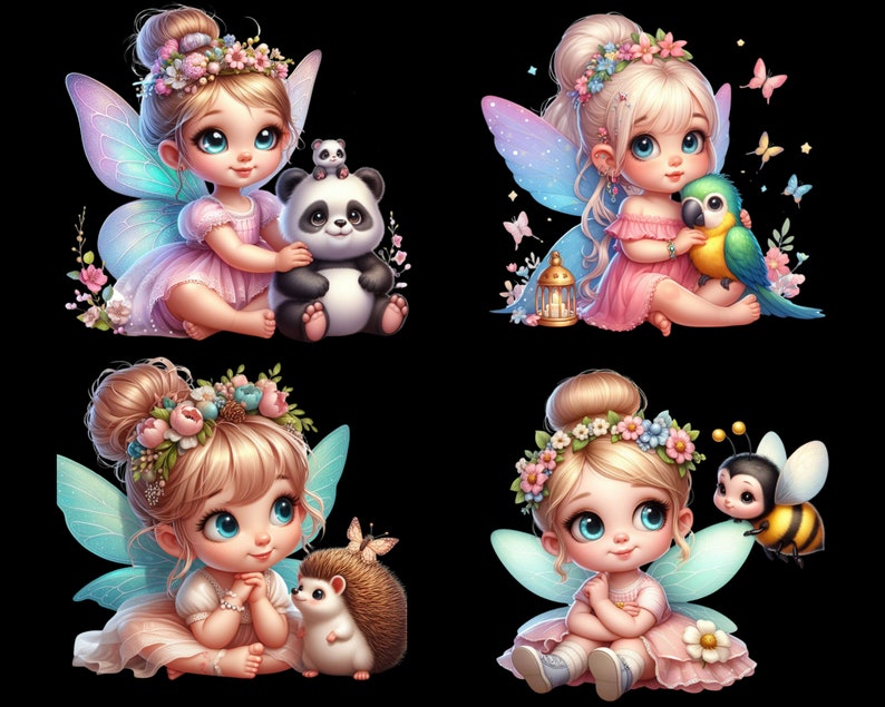 50 Fairy With Animals Clipart PNG - Animal, Fairy Clip Art- Printable ...