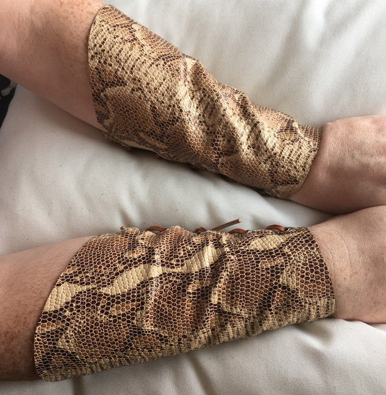 Large Pair of BEIGE PYTHON SNAKE Printed Textured Italian - Etsy