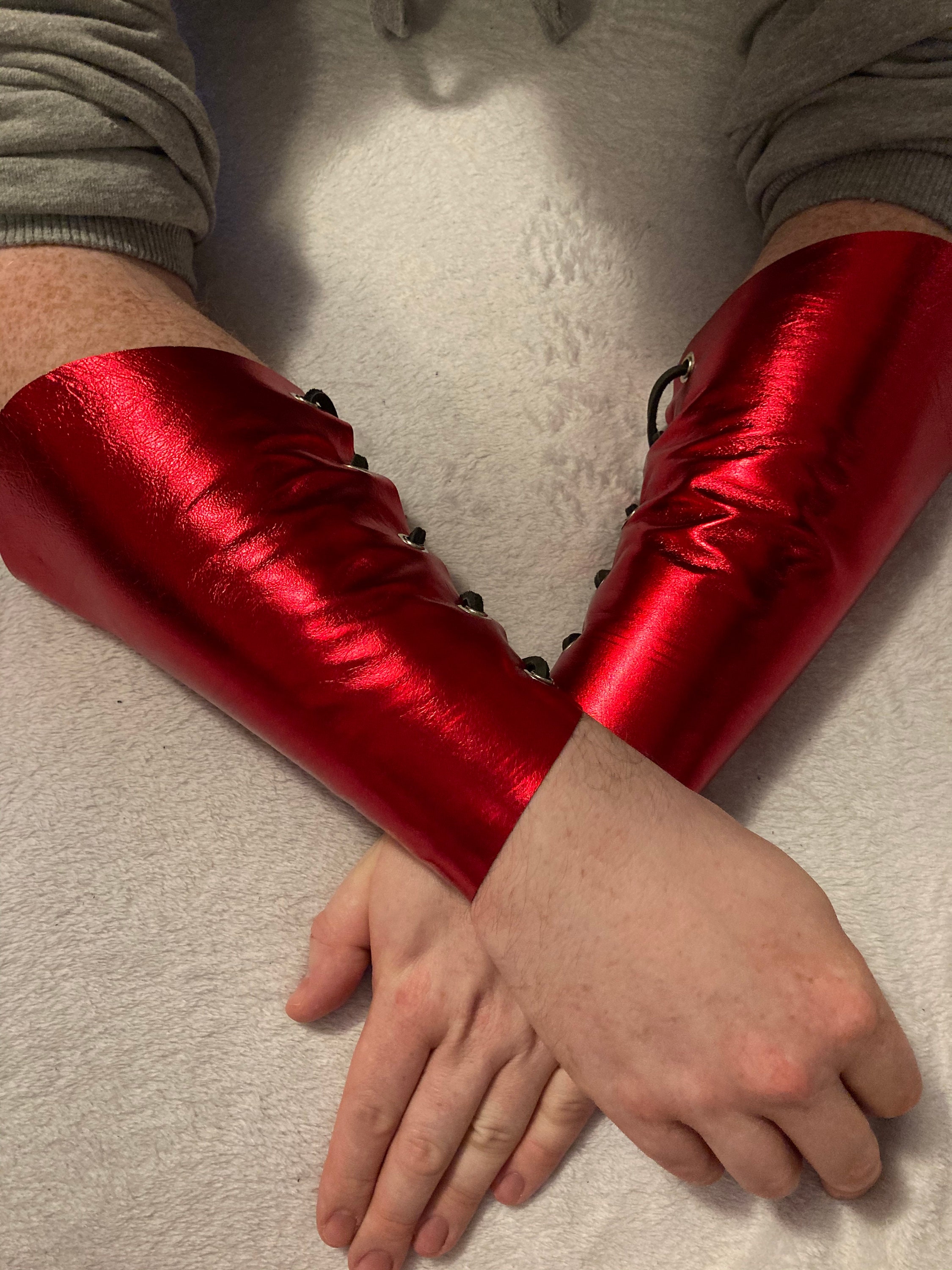 Large Size Pair of Shiny Metallic Red Coloured Leather - Etsy UK