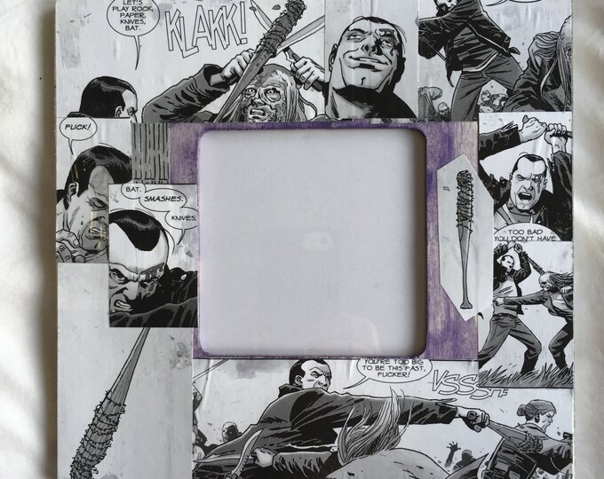 Amc's the Walking Dead 'negan' Comic Themed Square Decoupage Picture ...