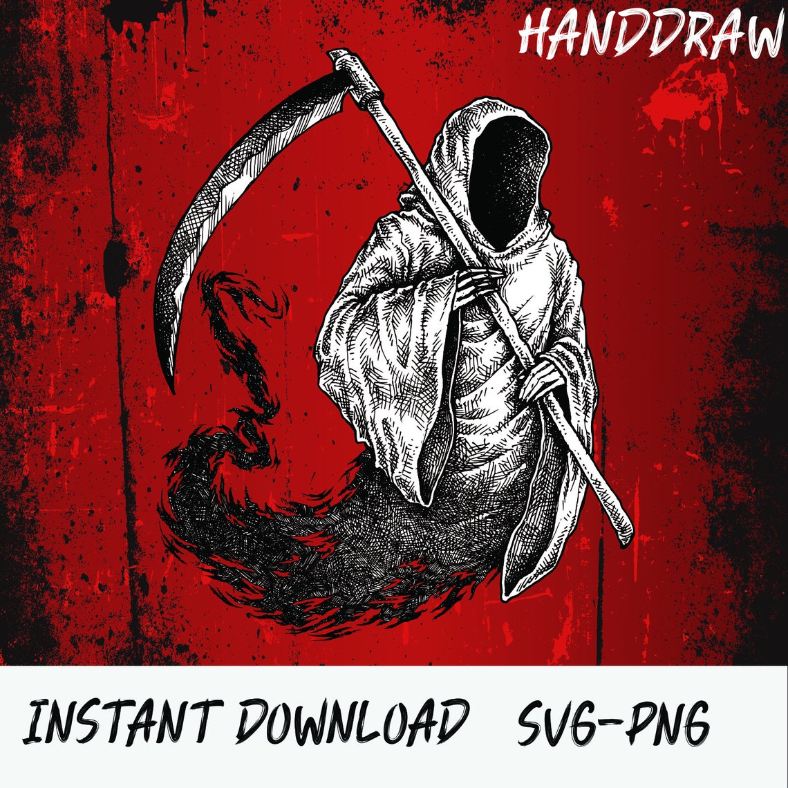 Grim Reaper Svg Spooky Reaper Svg Horror Scene Svg Death Svg Halloween ...