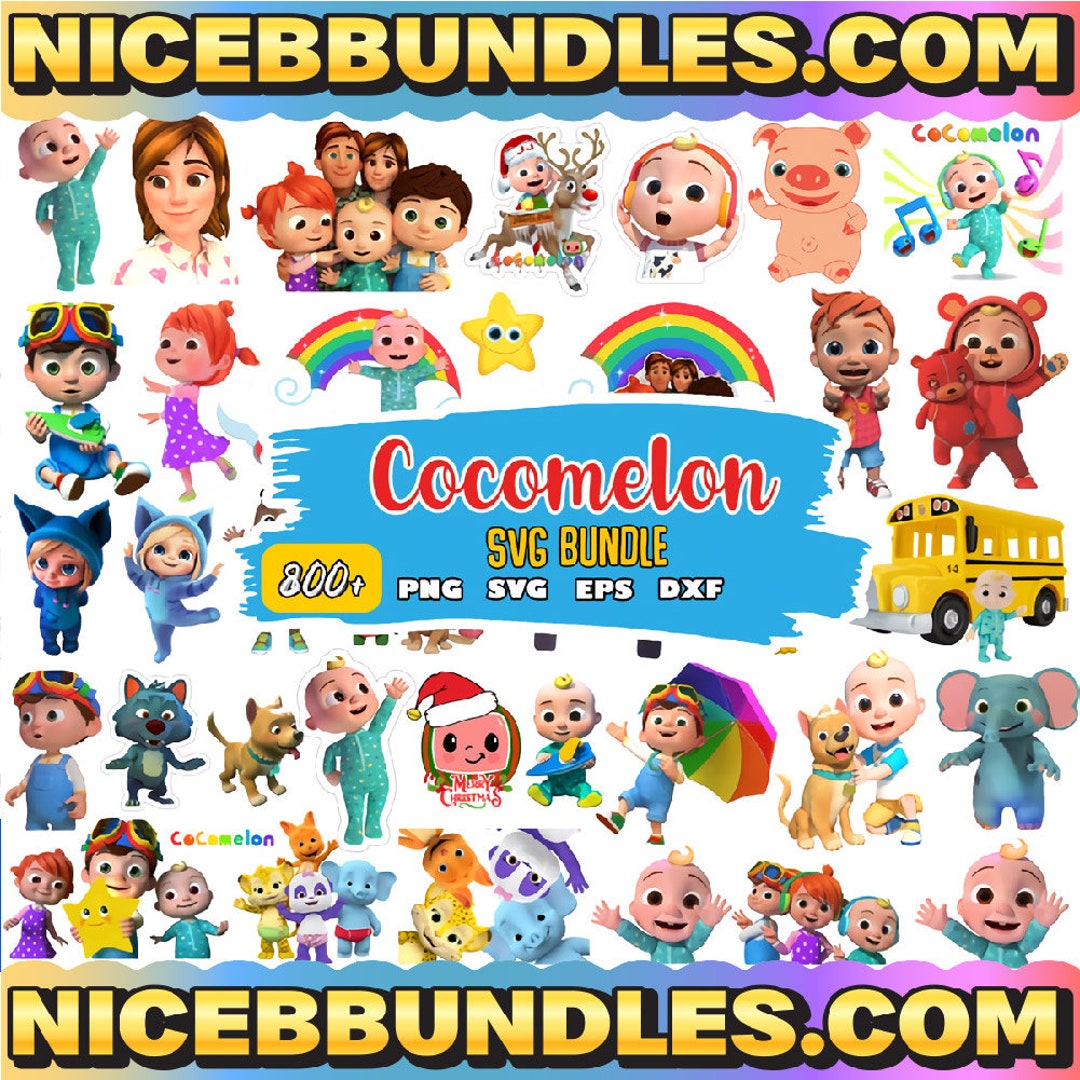 800 Files Cocomelon Bundle, Layered Cartoon Svg,png,pdf, Vector ...