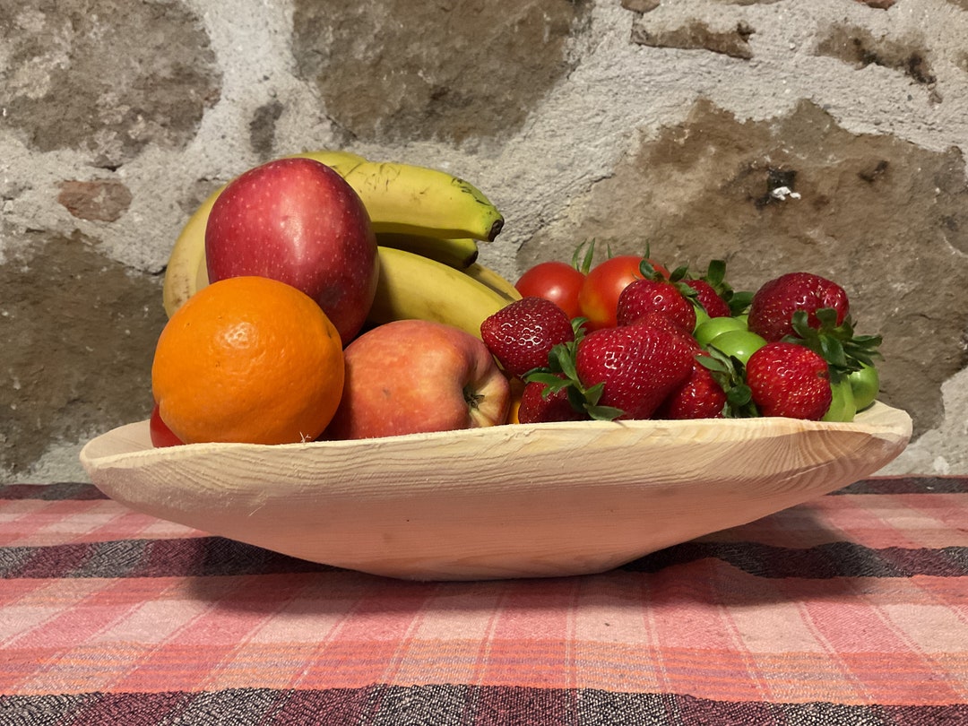 Natural Handmade Wood Fruit Vegatable Plate for Kitchen, Wooden Serving ...