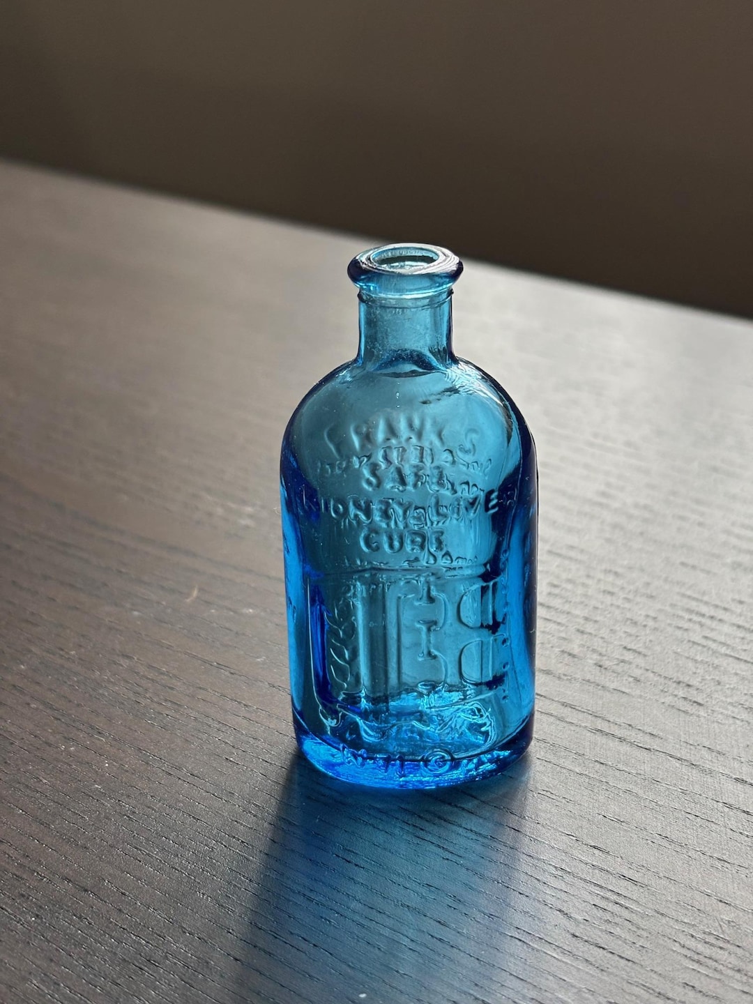 Wheaton Miniature Frank's Safe Kidney Liver Cure Vintage Blue Glass ...