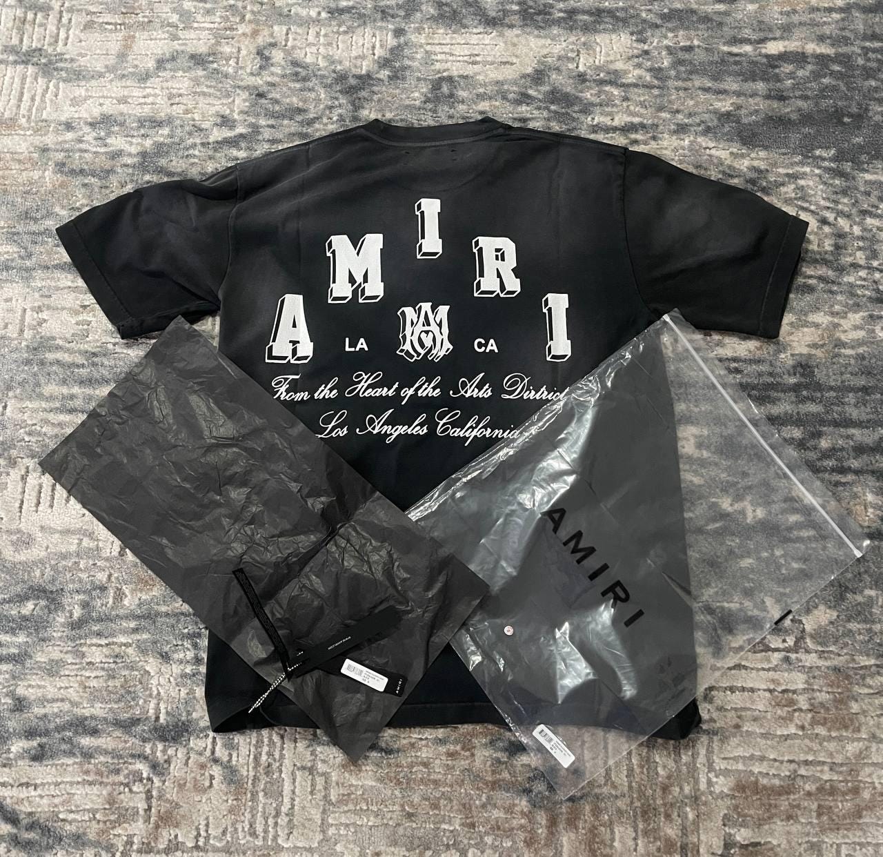 Amiri T-shirt, Letter Print AMIRI Tee, Vintage Amiri Look Logo Shirt ...