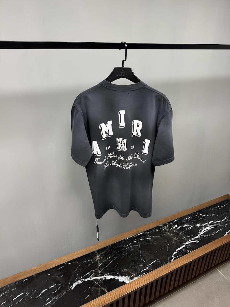 Amiri T-shirt, Letter Print AMIRI Tee, Vintage Amiri Look Logo Shirt ...