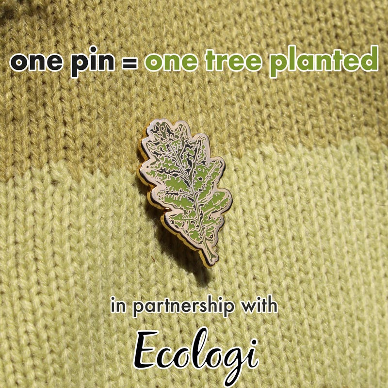 Oak Leaves Pin Badge - Etsy UK
