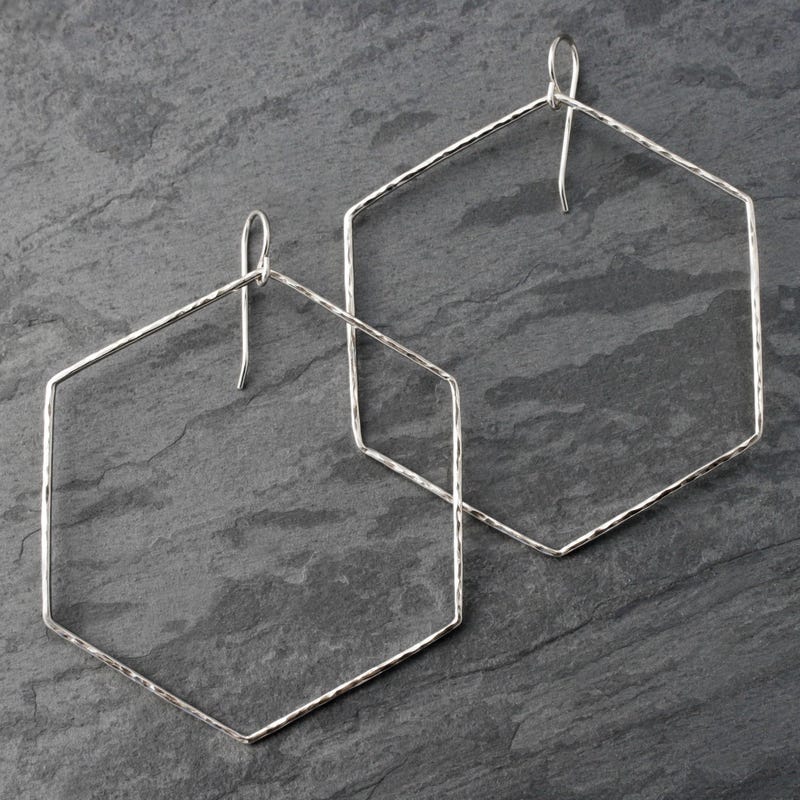 Hexagon Hoop - Etsy
