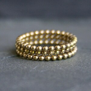 14k Gold Fill Bead Rings, Set of Three Stacking Rings, 3 Stackable High ...
