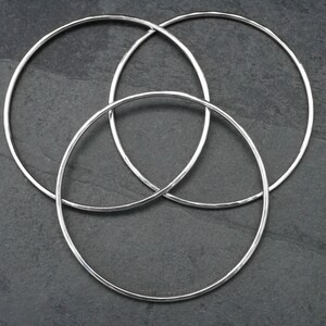 Three Sterling Silver Bangles, Set of 3 Thick Stacking Bracelets, Solid ...