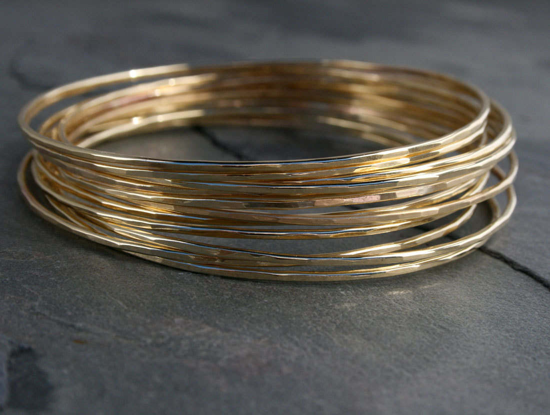Twelve 14k Gold Filled Bangles Set of 12 Stacking Bracelets | Etsy