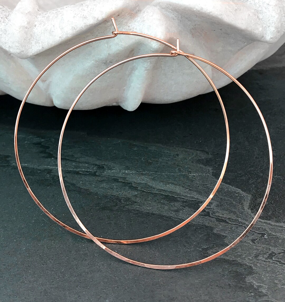 XL Rose Gold Filled Hoops 3 Classic Extra Large Hoops 14K Rose Gold ...