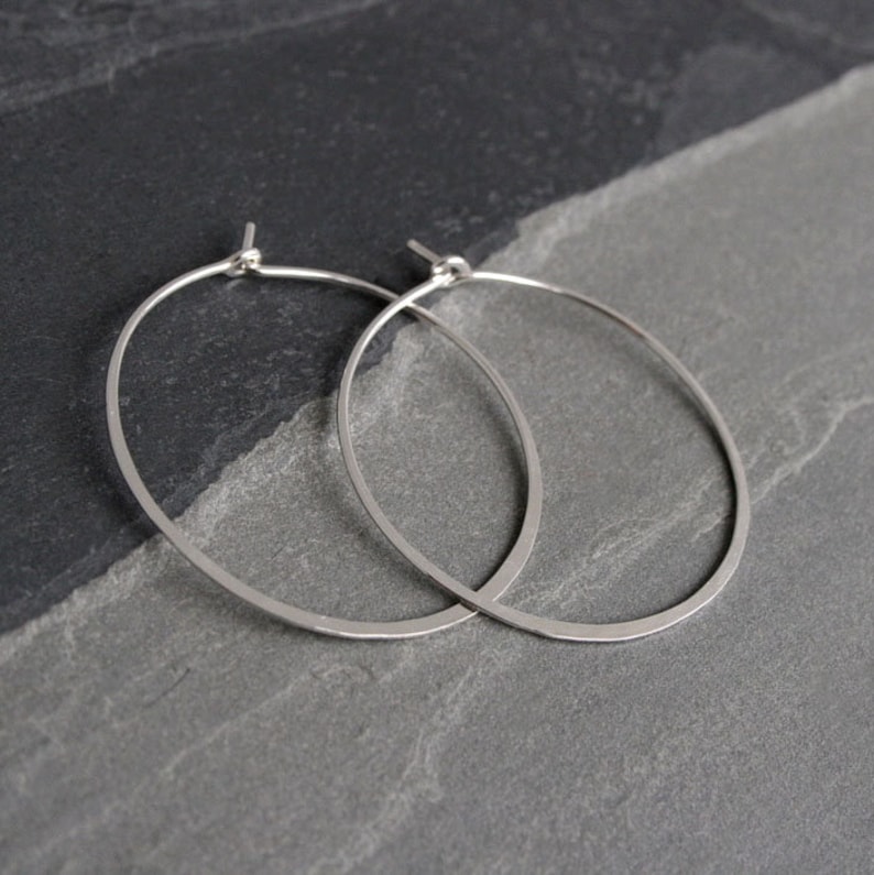 Sterling Silver Medium Hoops 1.5 Handmade Round Silver - Etsy