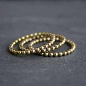 14k Gold Fill Bead Rings, Set of Three Stacking Rings, 3 Stackable High ...