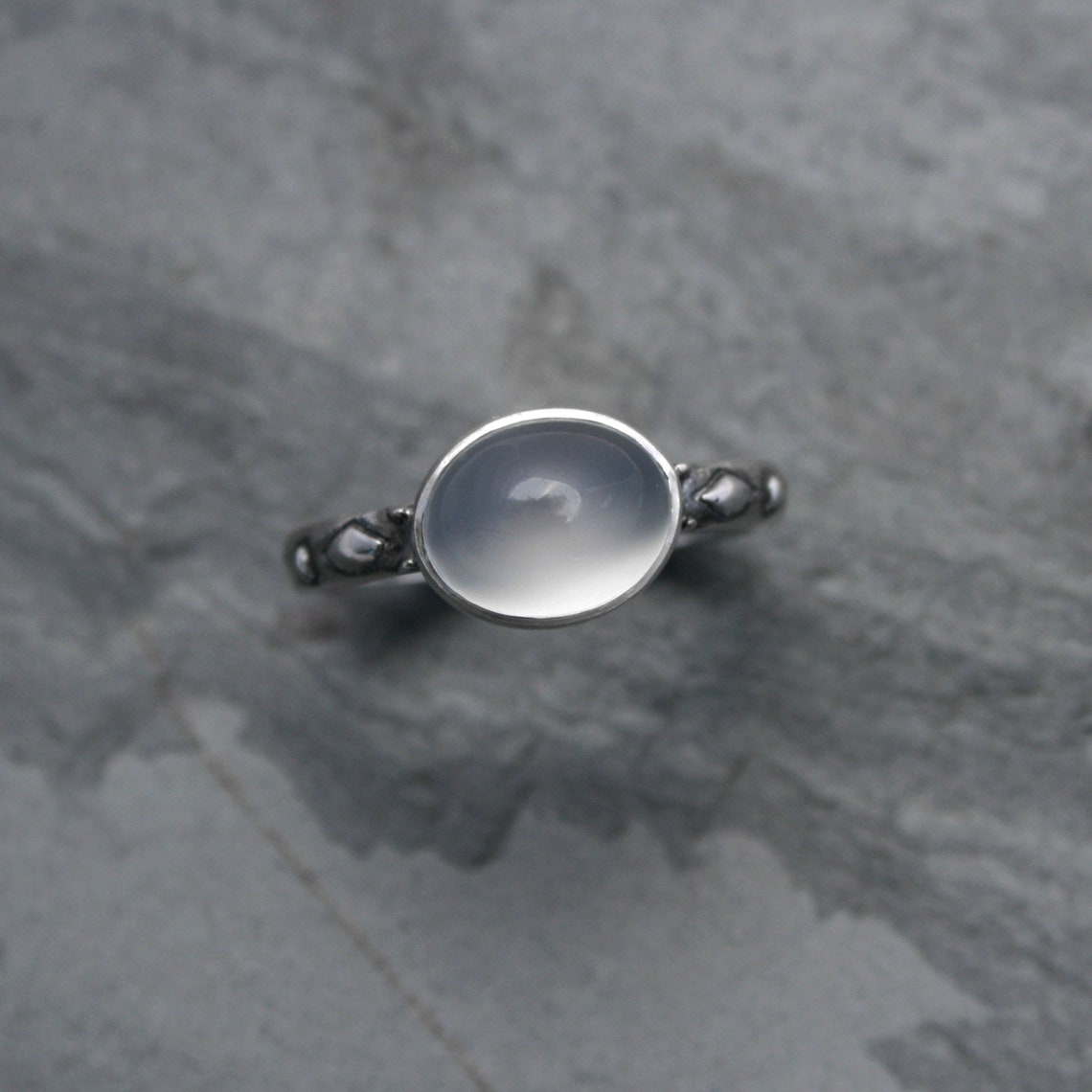 Modern Moonstone Sterling Silver Ring Oval Cat Eye Moonstone | Etsy