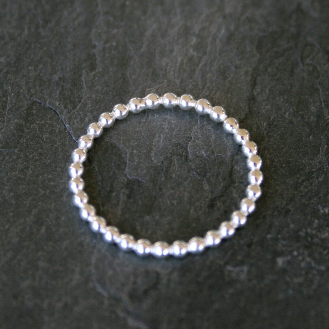 Sterling Silver Bead Ring Solid Sterling Silver Stacking - Etsy