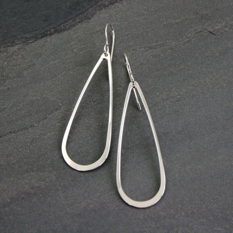 Silver Line Earrings - Etsy