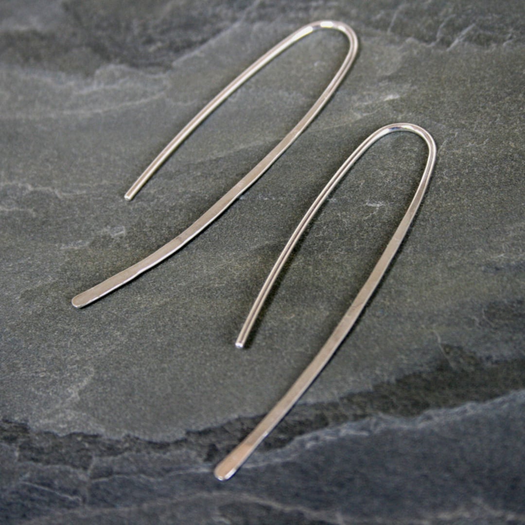 Modern Minimalist Sterling Silver Earrings, Elegant Simplicity, Solid ...