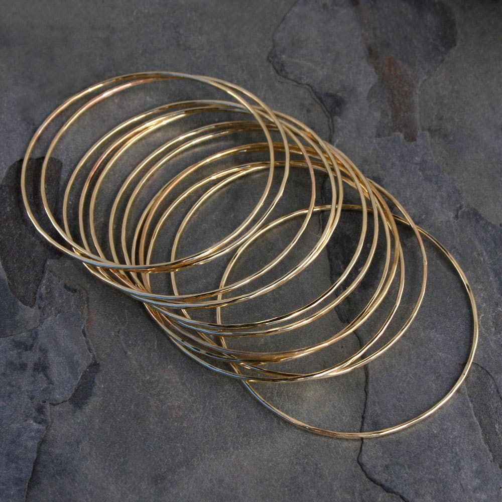 Twelve 14k Gold Filled Bangles Set of 12 Stacking Bracelets | Etsy