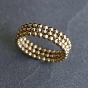 14k Gold Fill Bead Rings, Set of Three Stacking Rings, 3 Stackable High ...
