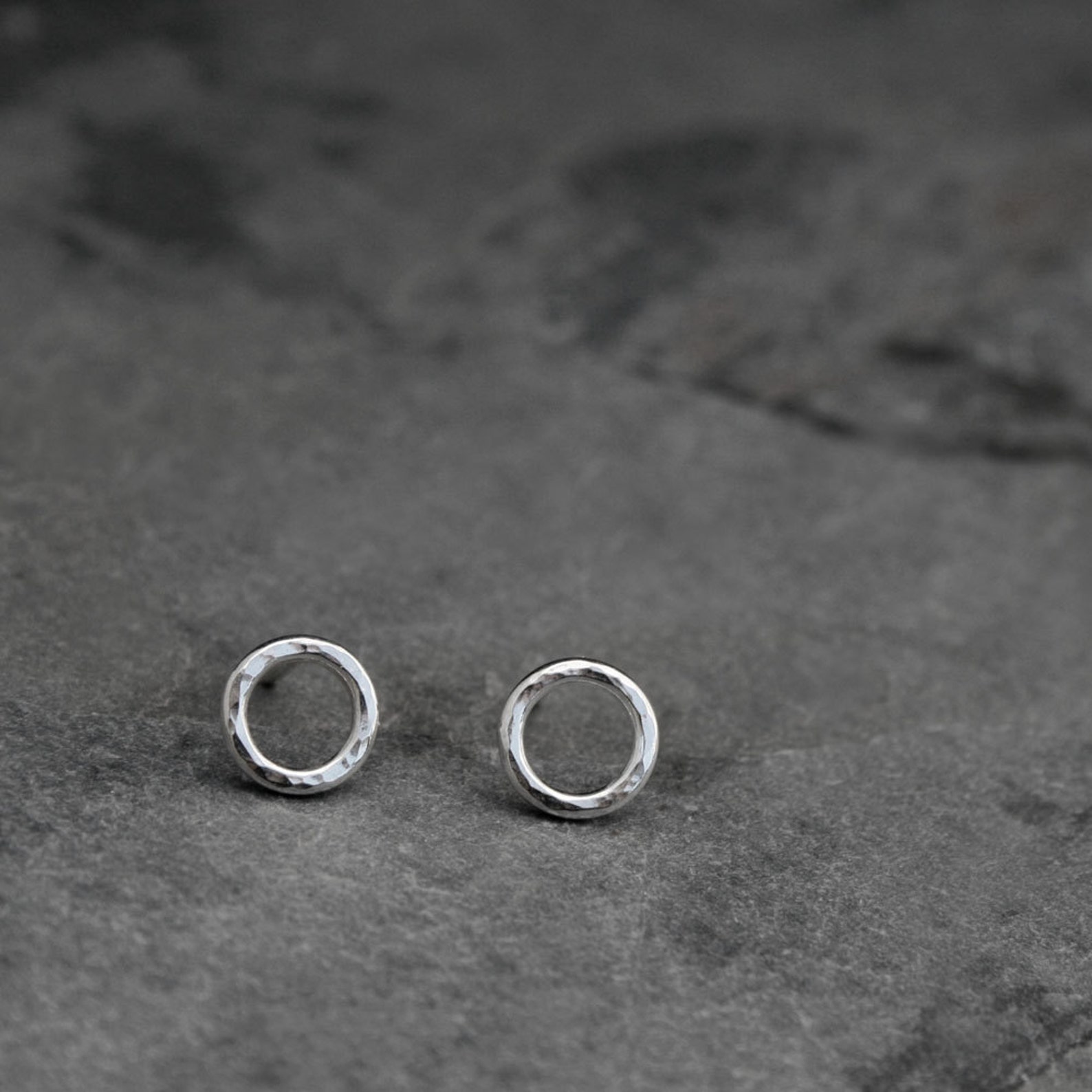 Tiny Circle Earrings Sterling Silver Post Earrings Small - Etsy