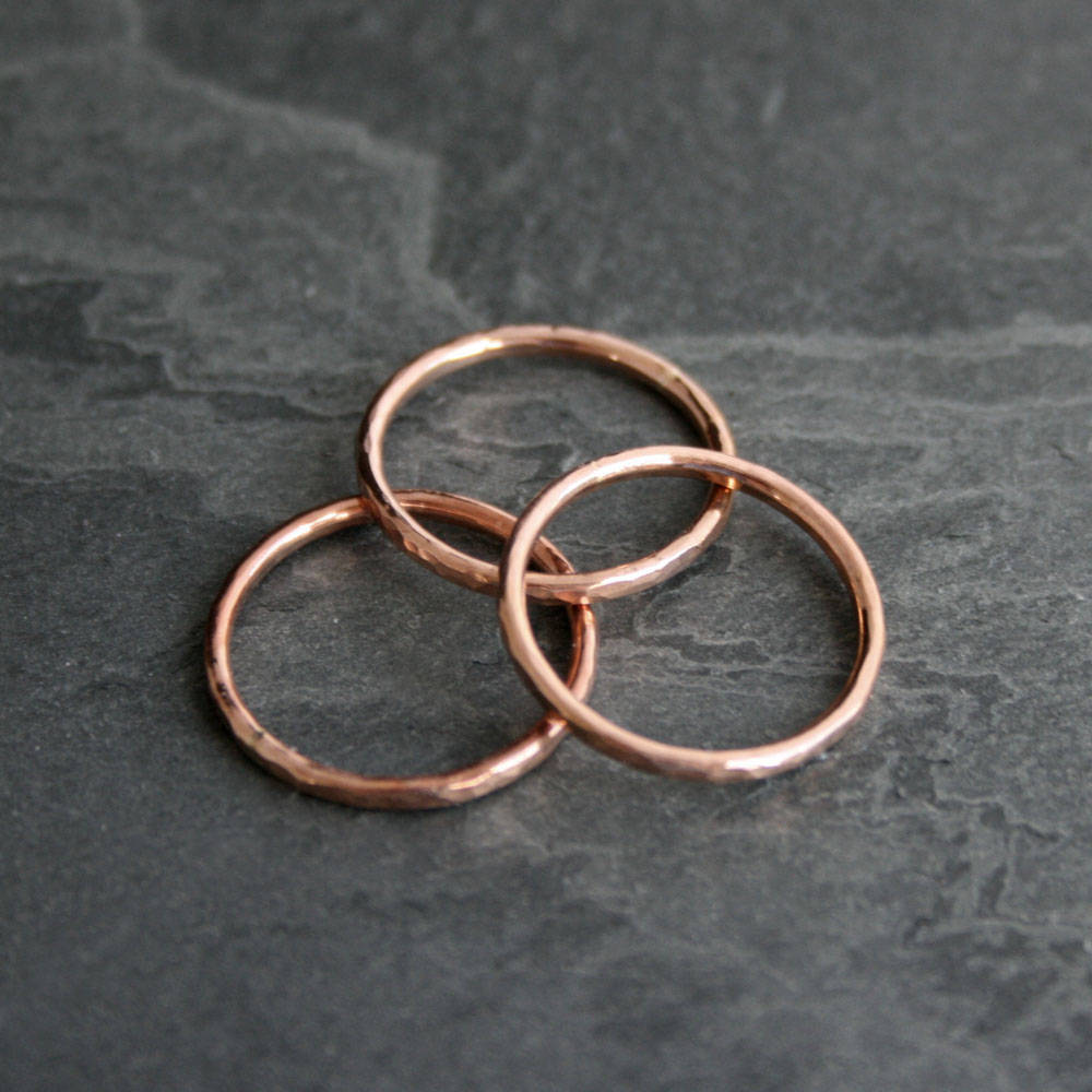 Rose Gold filled Stacking Rings Set of Three Stackable Rings | Etsy