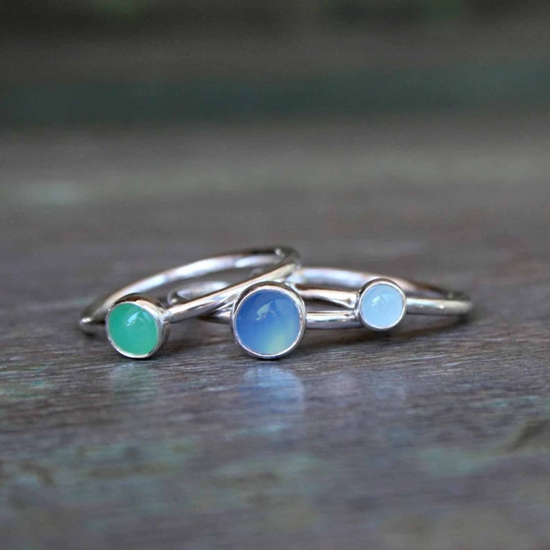 Set of Three Sterling Silver Stacking Rings Stackable | Etsy