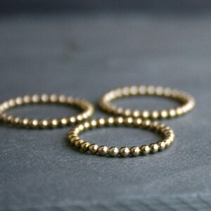 14k Gold Fill Bead Rings, Set of Three Stacking Rings, 3 Stackable High ...