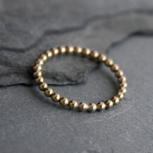 14k Gold Fill Bead Ring Band, 14 Karat Yellow Gold Filled Stacking Ring, Minimalist Dot Beaded ...