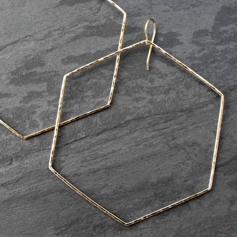 Hexagon Hoop - Etsy