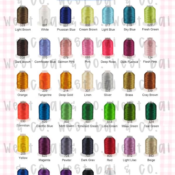 New Brothread Color Chart - Etsy