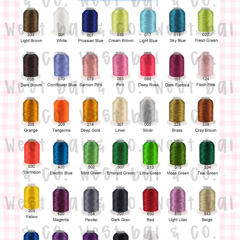 Thread Color Chart - Etsy