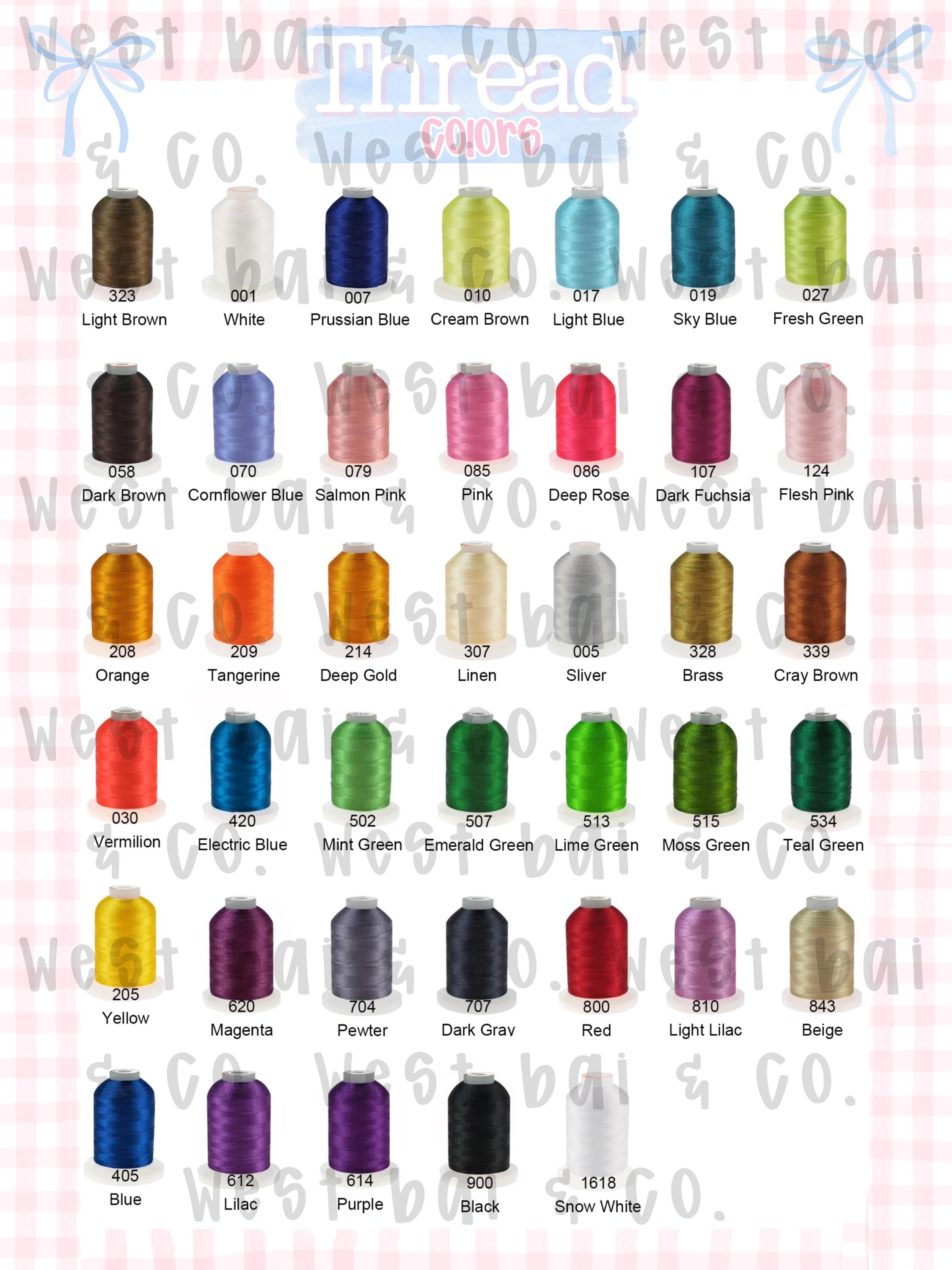 New Brothread Color Chart | Threads | Colors | Chart | Embroidery - Etsy