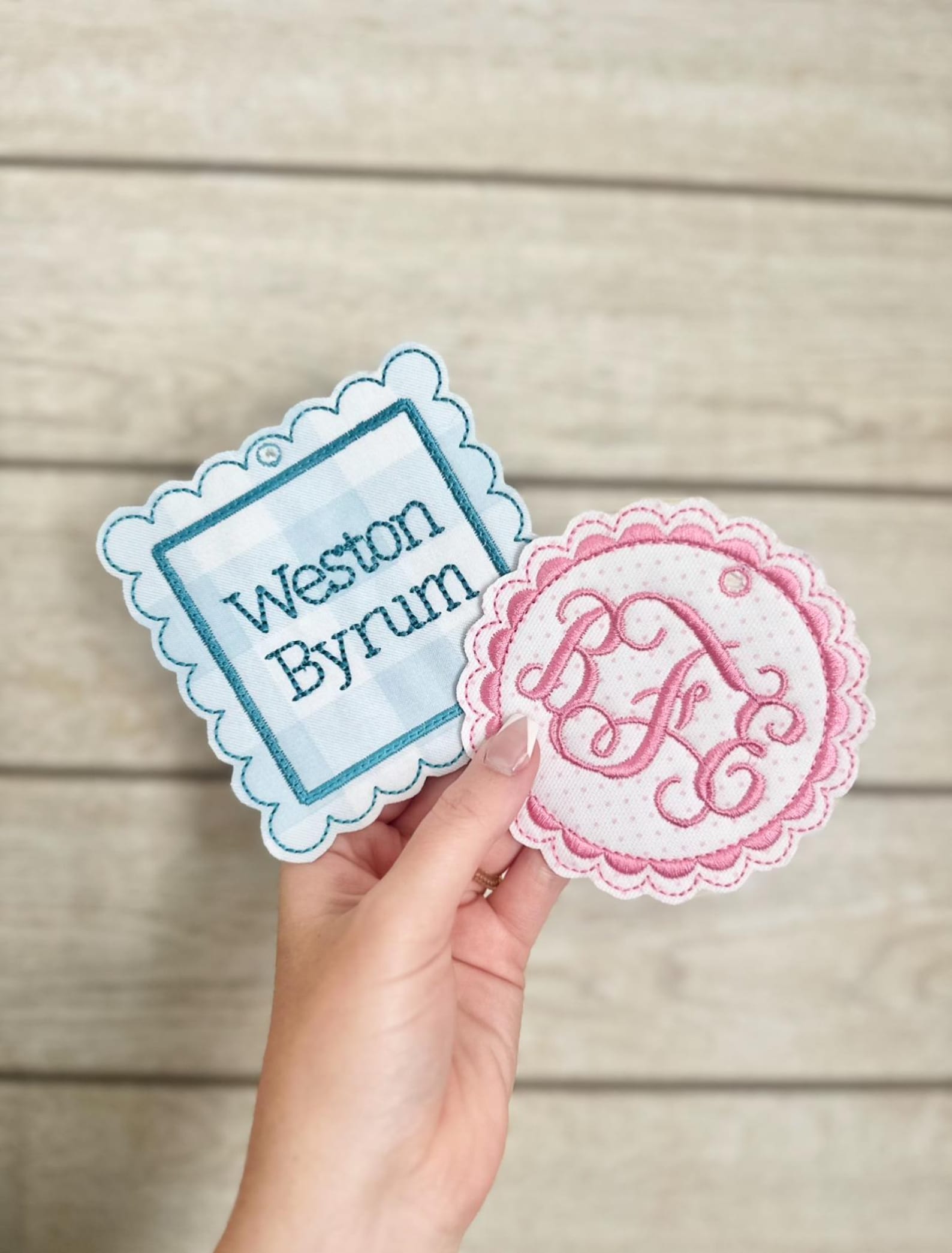 Custom Embroidered Tags | Bag Tag | Embroidery | Monogram | Gift - Etsy