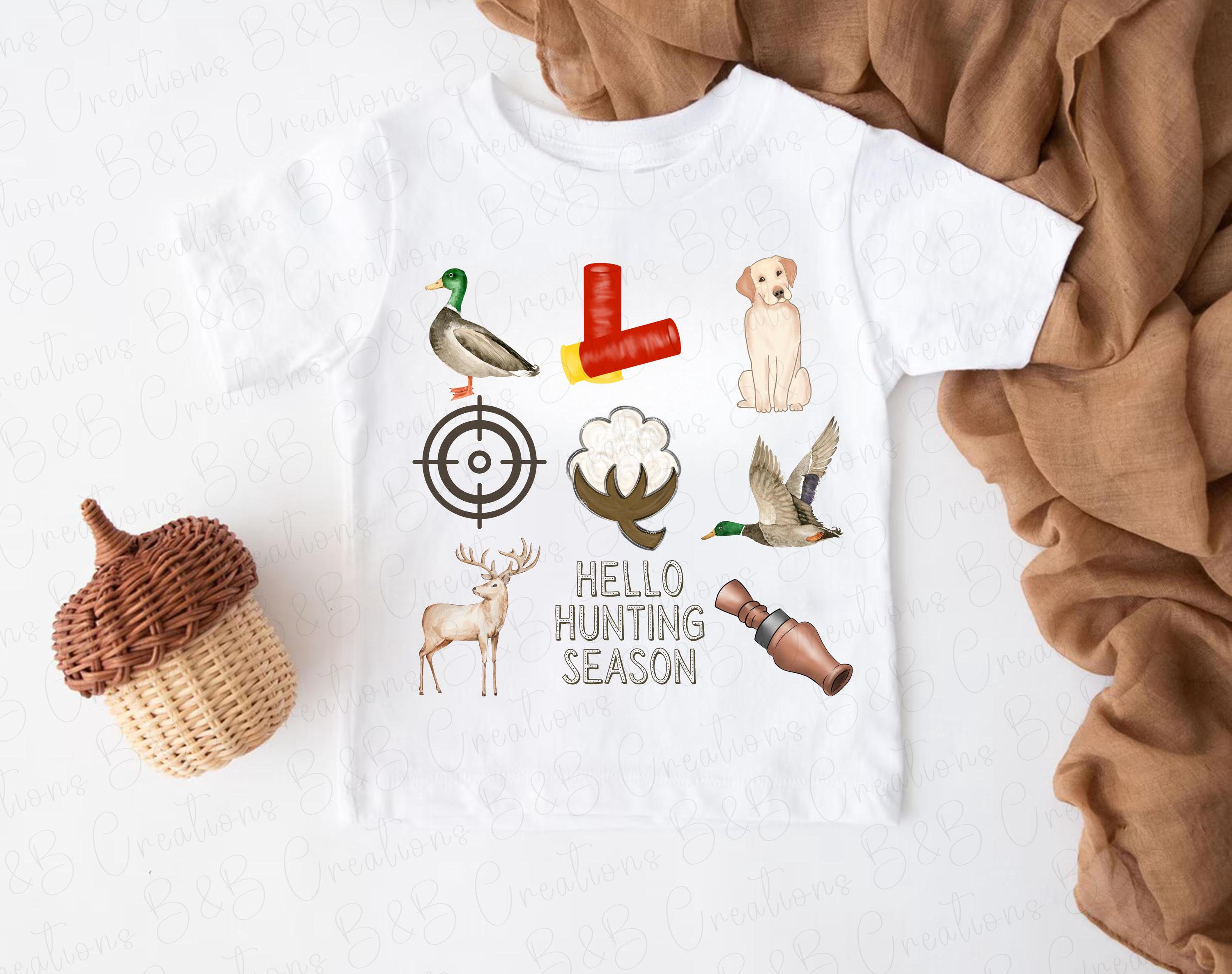 Hello Hunting Season PNG | Boy | Kids | Deer | Mallard | Bullseye | PNG ...
