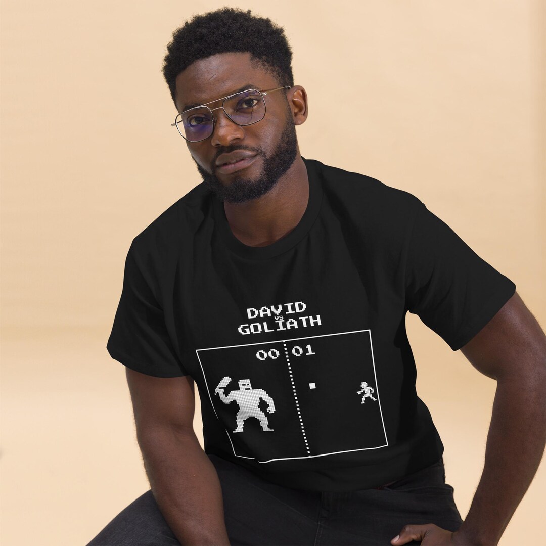 David & Goliath Retro Video Game Unisex Christian Tshirt | Christian ...