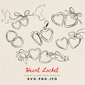 Locket SVG - Whimsical Hand-drawn Wedding SVG & PNG Files - Etsy