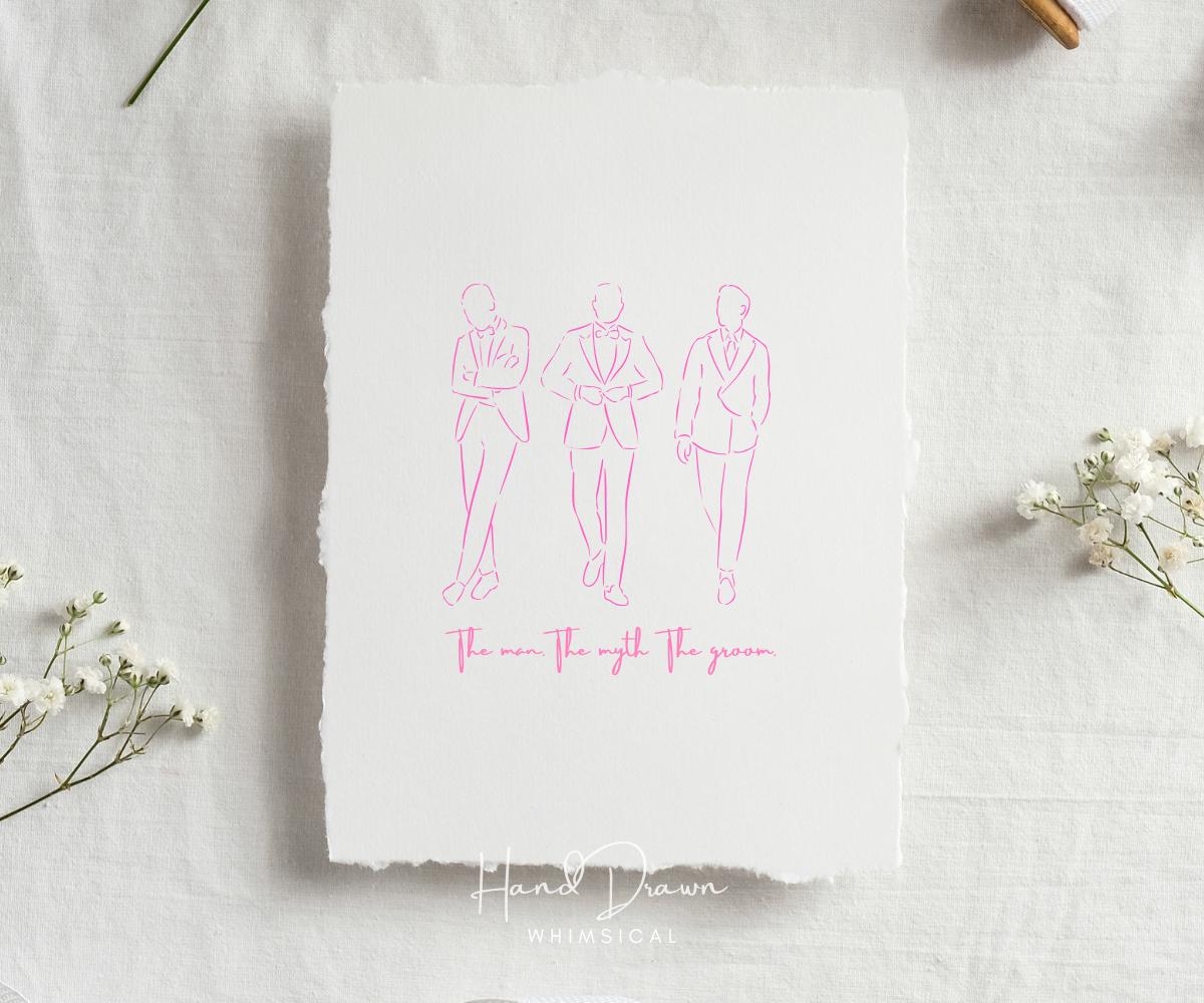 Groom Clipart | Full Body Wedding Groom SVG PNG | Whimsical Line Art ...