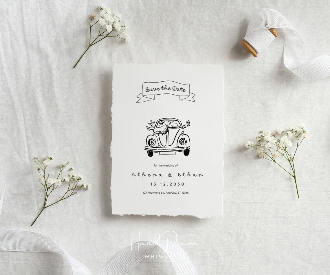 Wedding Car SVG - Whimsical Hand-drawn Wedding SVG & PNG Files - Etsy