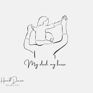 Father and Child Illustration – Wholesome Father’s Day Art, Emotional ...