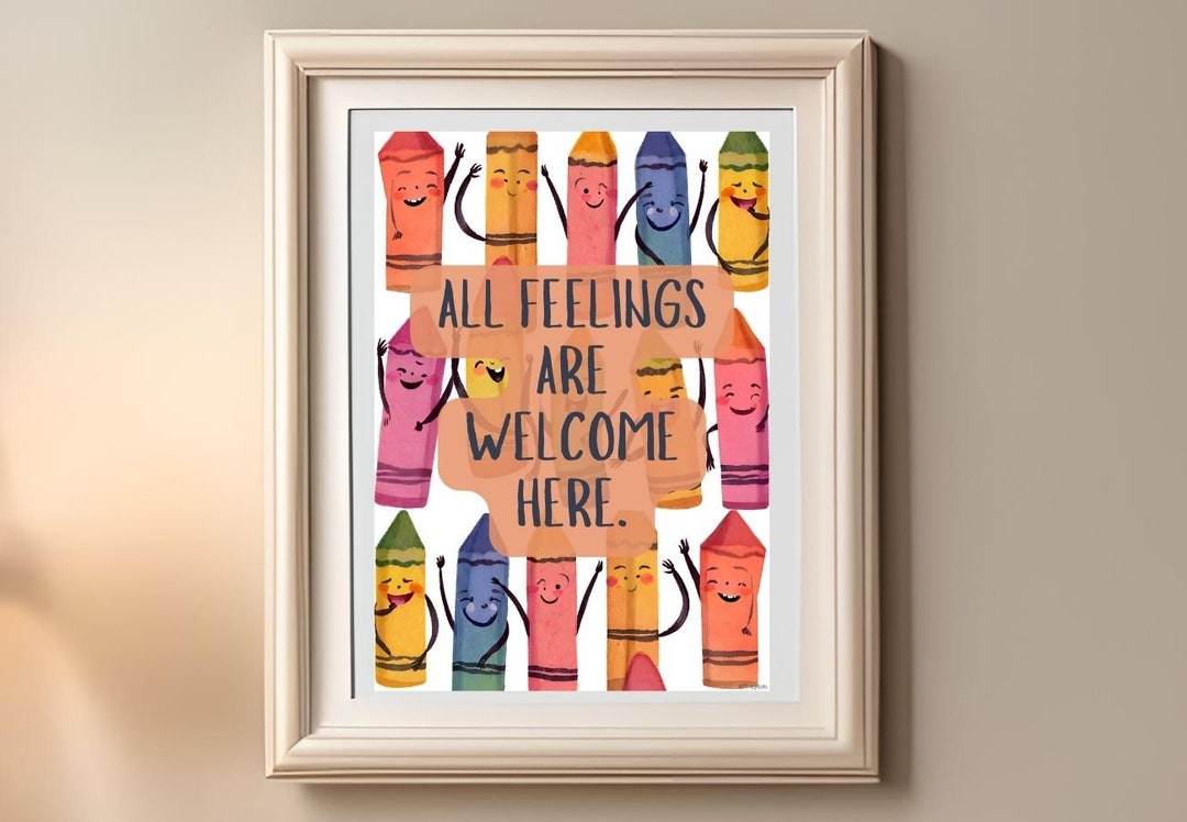 All Feelings Welcome Poster Printable, Inclusion Printable, Rainbow ...