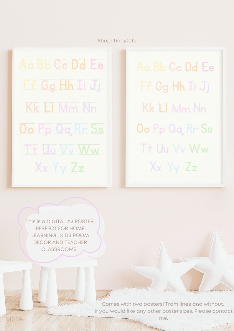 Alphabet Tram Lines Printable Poster for Young Children Educational ...