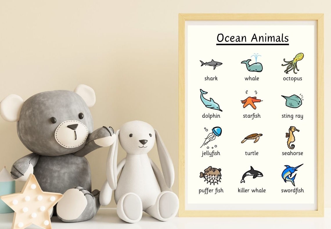 Ocean Animals Poster, Educational Poster, Preschool Classroom Decor ...